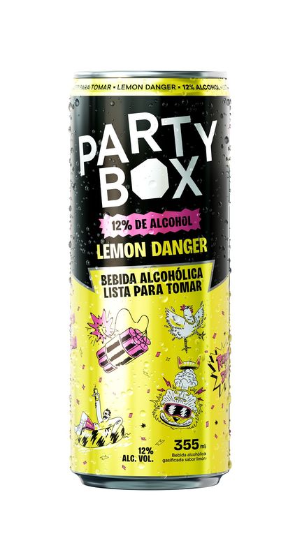 Bebida RTD Party Box Lemon Danger Lata 355 mL | Tottus Perú