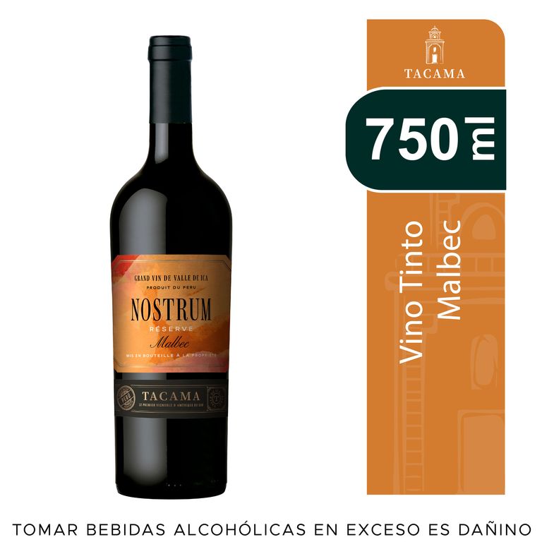 Vino Tacama Nostrum Reserve Malbec 750 mL | Tottus Perú