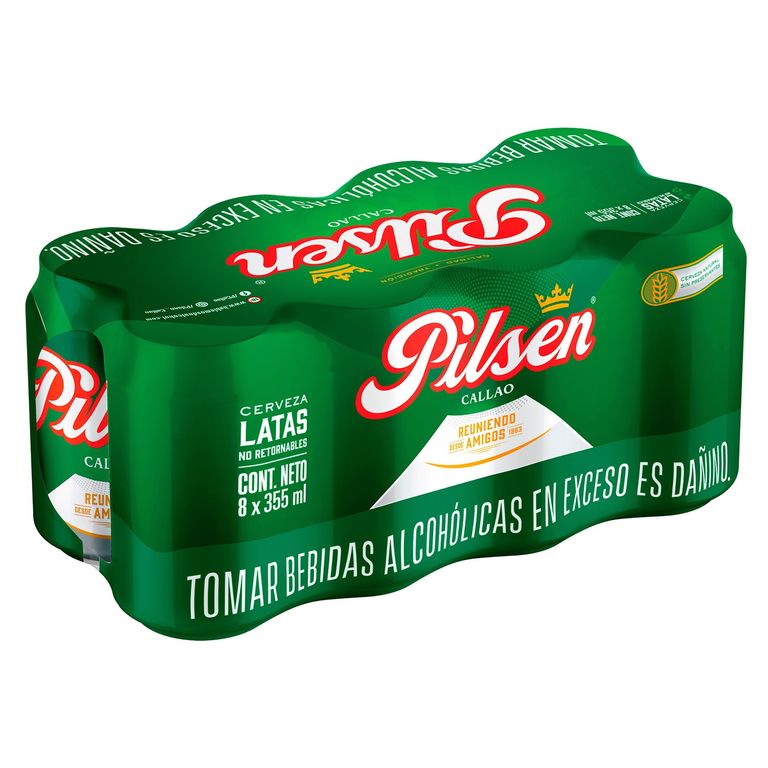 Cerveza Pilsen Callao Pack 8 Latas 355 mL | Tottus Perú