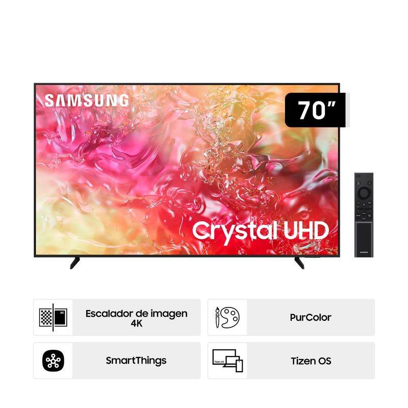 Televisor Samsung 70'' Crystal UHD 4K DU7000 | Tottus Perú