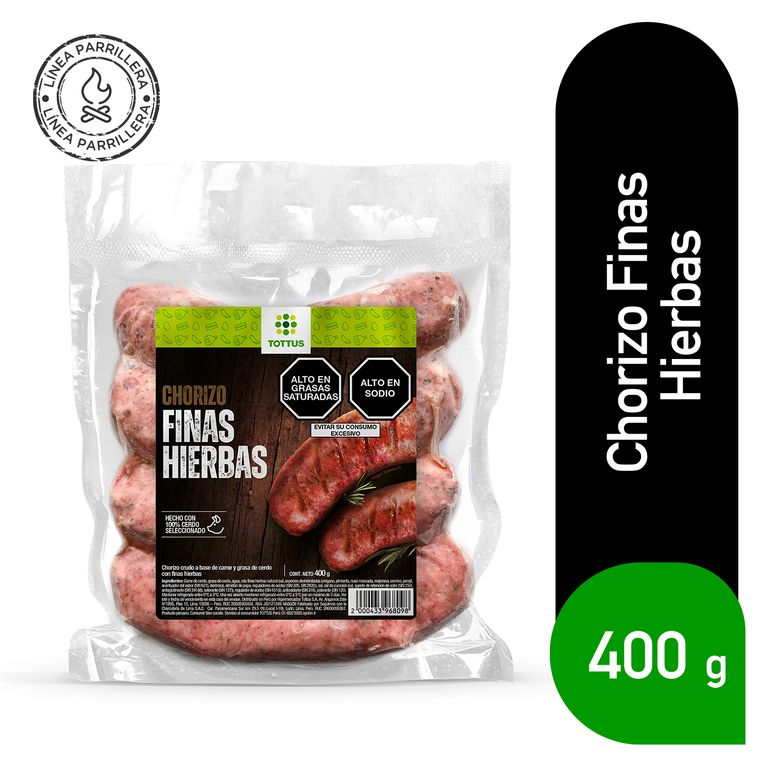 Chorizo Tottus Finas Hierbas Empaque 400 g | Tottus Perú