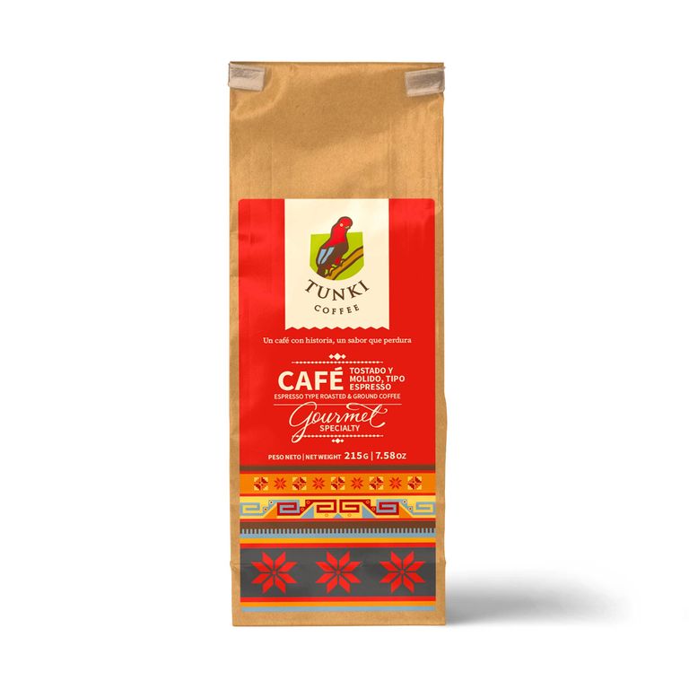 Café Tostado Molido Coffee Tunki Tipo Espresso Envase 215 g | Tottus Perú