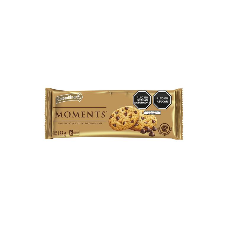 Galletas Colombina Moments Chips de Chocolate Empaque 132 g | Tottus Perú