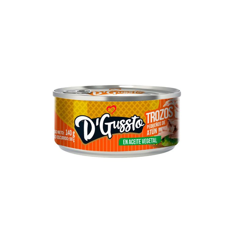 Trozos de Atún D Gussto en Aceite Vegetal Lata 140 g | Tottus Perú