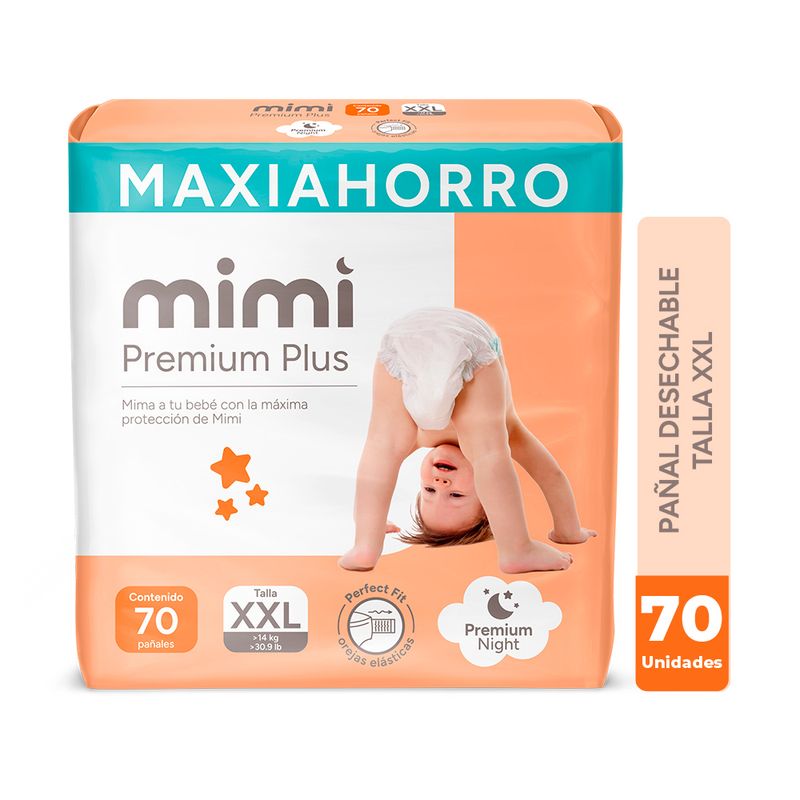 Pañal Premium Mimi Plus Maxiahorro XXl Pack 70 Unidades | Tottus Perú