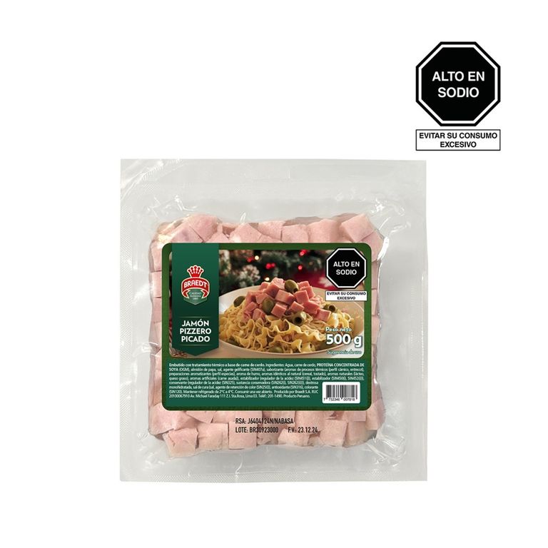 Jamón Pizzero Picado Braedt Empaque 500 g | Tottus Perú
