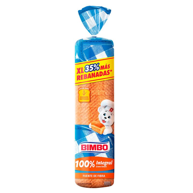 Pan de Molde Bimbo Integral XL Bolsa 810 g | Tottus Perú