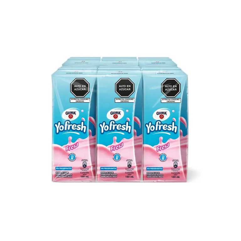 Bebida de Leche Gloria Yofresh Fresa Sixpack Caja 180 mL | Tottus Perú