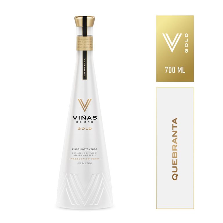 Pisco Viñas de Oro Gold Quebranta Botella 700 mL | Tottus Perú
