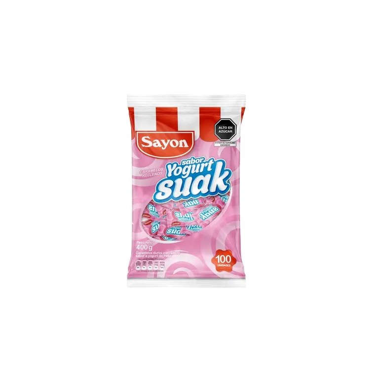 Caramelos Sayon Yogurt Suak Fresa Bolsa 400 g | Tottus Perú