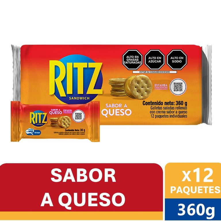 Galletas Ritz Sabor Queso Empaque 360 g | Tottus Perú