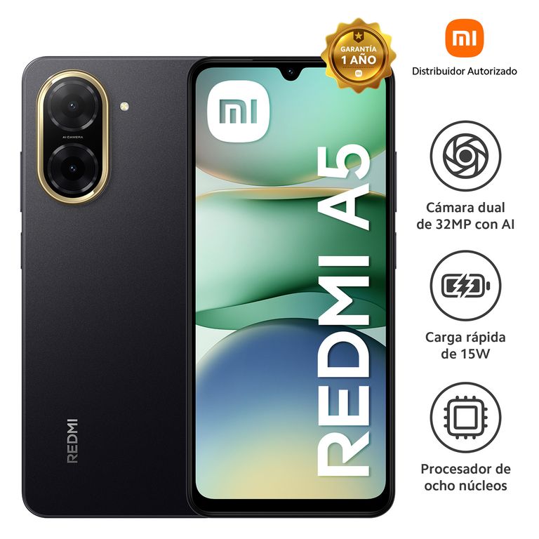Smartphone Redmi A5 Midnight Black 3Gb 64Gb | Tottus Perú