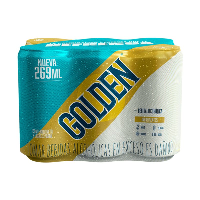 Bebida Alcohólica Golden Sixpack Lata 269 mL | Tottus Perú