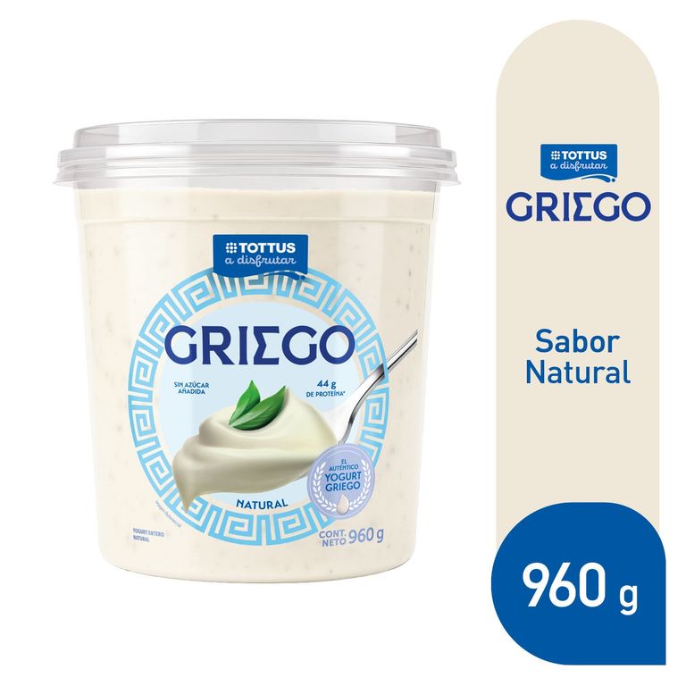 Yogurt Griego Tottus Natural Botella 960 g | Tottus Perú