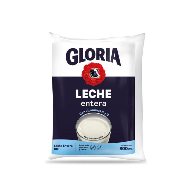 Leche UHT Entera Gloria Bolsa 800 mL | Tottus Perú