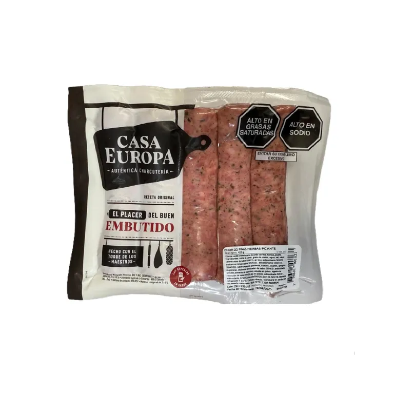 Chorizo Finas Hierbas Picante Casa Europa Empaque 420 g | Tottus Perú
