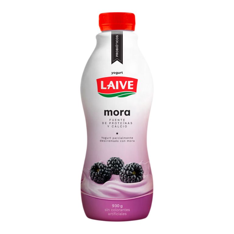 Yogurt Laive Probiótico Sabor Mora Botella 930 g | Tottus Perú