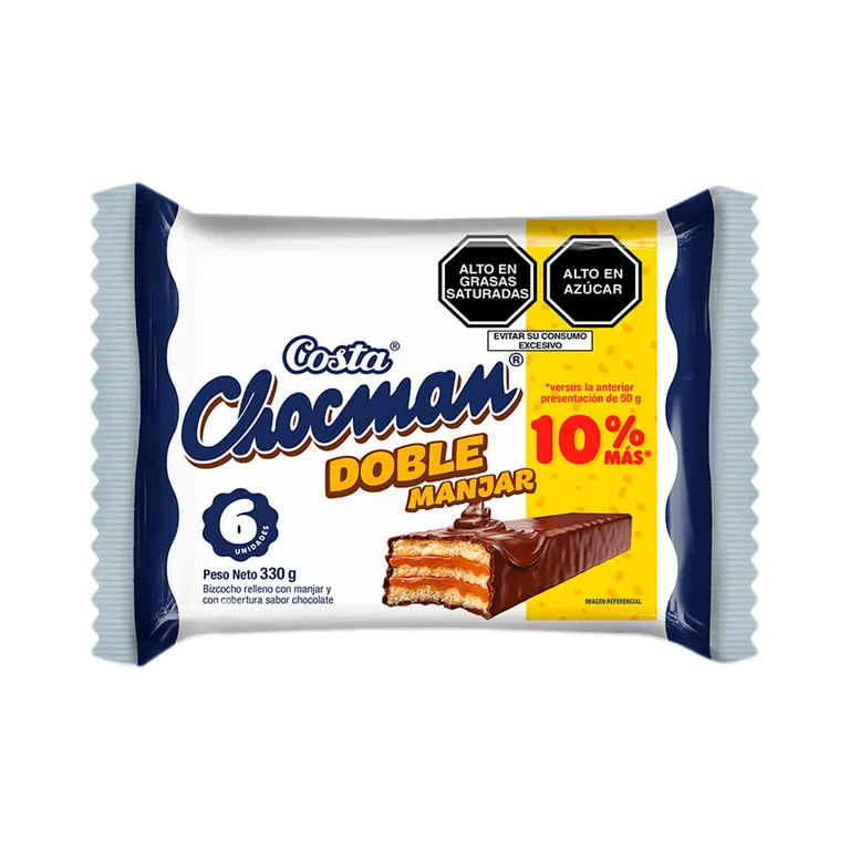Chocman Costa Doble Manjar Empaque 198 g | Tottus Perú