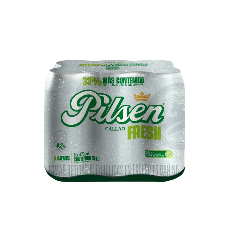 Cerveza Pilsen Fresh Sixpack Lata 473 mL | Tottus Perú