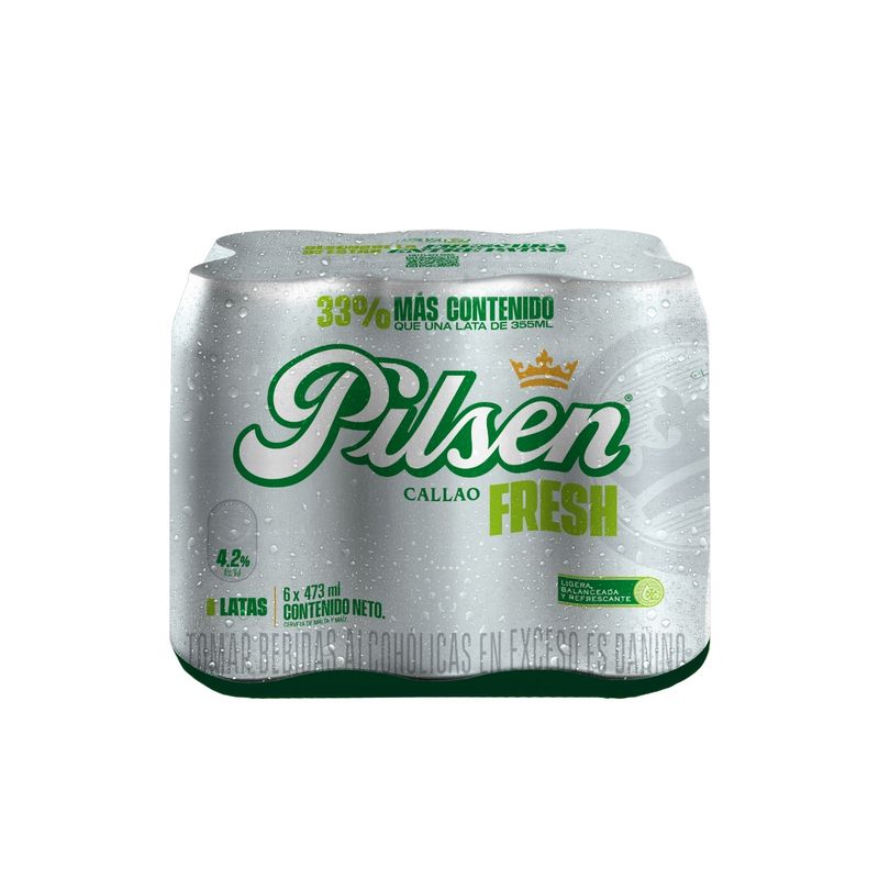 6PACK CERVEZA PILSEN FRESH LT 473ML | Tottus Perú